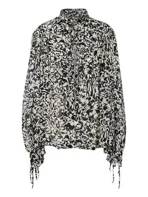 Dries Van Noten Printed Blouse - Black
