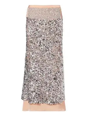 Rabanne Sequined Jersey Midi Skirt - Silver