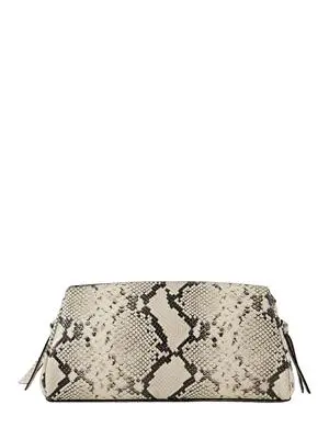 Staud Maude Snake-effect Leather Clutch - Animal Print