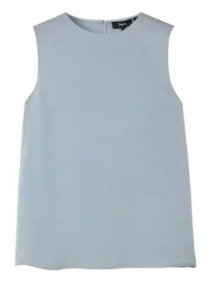 Theory Silk-Satin Blouse Light Blue