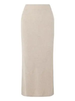 Max Mara Cashmere Midi Skirt - Neutrals