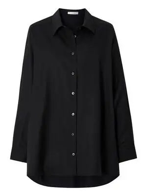 THE ROW Luke Oversized Wool-flannel Shirt - Black
