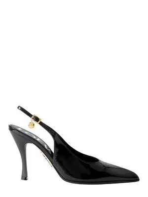Loewe Paneled Leather Slingback Pumps - Black