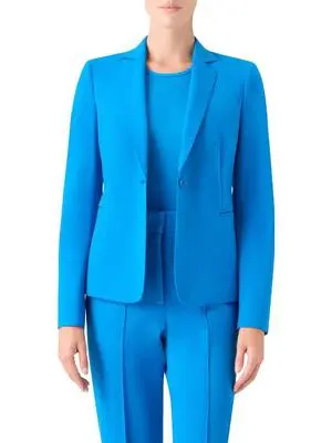 Akris One-button Jersey Blazer - Cobalt Blue