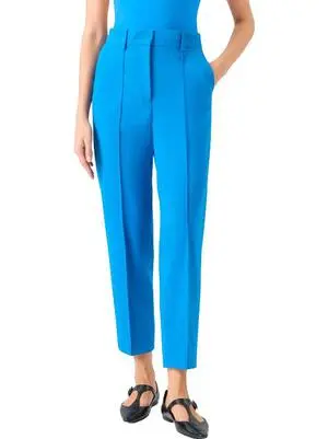 Akris Stretch Knit Tailored Ankle Pants - Cobalt Blue