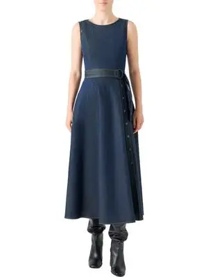 Akris Sleeveless Denim A-line Dress - Dark-blue Lemon Denim