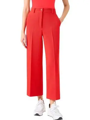 Akris Wool Gabardine Ankle Pants - Bright Red