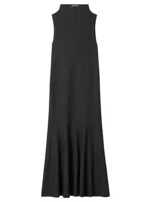 Khaite Margo Merino Wool Maxi Dress - Dark Gray