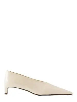 JIL SANDER Crinkled Patent-Leather Pumps Neutrals