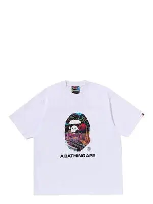 A BATHING APE X F1lva Bathing Ape Relaxed Fit Tee Shirt - White