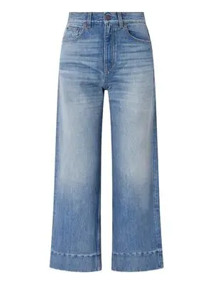 Chloé Organic Cropped Straight-leg Jeans - Blue