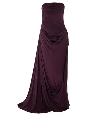DANIELLE FRANKEL Harris Asymmetric Draped Gown - Purple