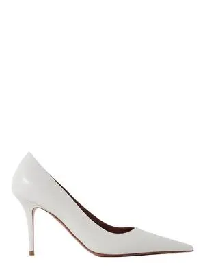 Amina Muaddi Barbara Leather Pumps - White