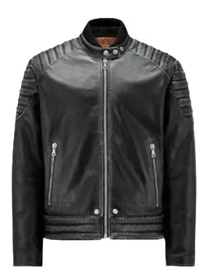 Moncler Leather Down Jacket - Black