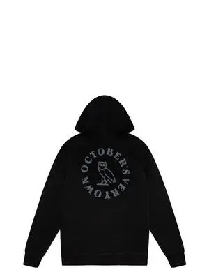 OVO Circle Zip Up Hoodie - Black