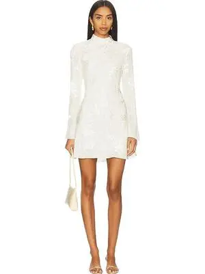 Hemant & Nandita Biased Mini Dress With Mock Neck - Ivory