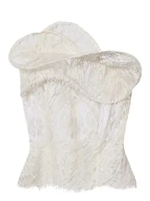 Magda Butrym Cotton-blend Lace Top - White