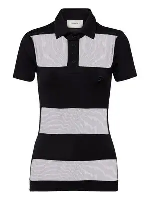 Coperni Paneled Cotton-blend Crop Top - Black