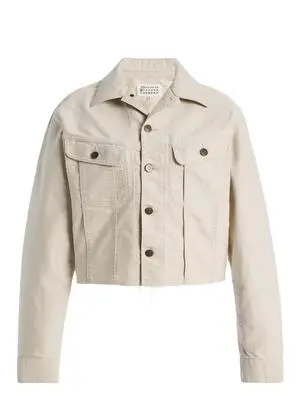 MAISON MARGIELA Cropped Denim Jacket - Ivory
