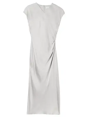 HOUSE OF DAGMAR Fluid V-Neck Midi Dress