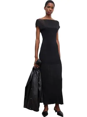 HOUSE OF DAGMAR Contrast Knit Maxi Dress - Black