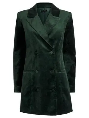 Good American Velvet Exec Blazer Mini Dress - Green