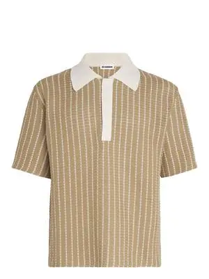 JIL SANDER Knitted Polo Shirt - Beige