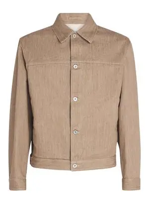 JIL SANDER Tailored Denim Trucker Jacket - Beige