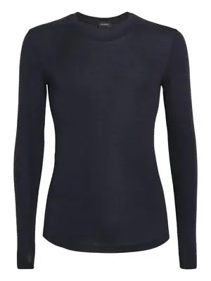 Hanro Silk-cashmere Long-sleeve T-shirt - Black