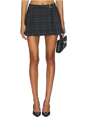 Ronny Kobo Tana Skirt - Navy Green Plaid