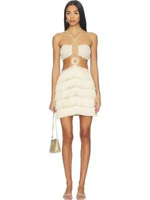 PatBO Crochet Bloom Cut Out Mini Dress - Beige