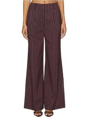 SIMONMILLER Bloo Pinstripe Pant - Bordeaux Metallic Pinstripe