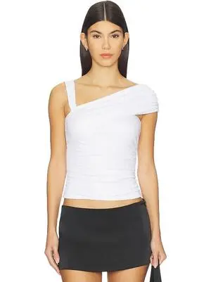 RUNAWAY THE LABEL Larsen Draped Off Shoulder Top - White