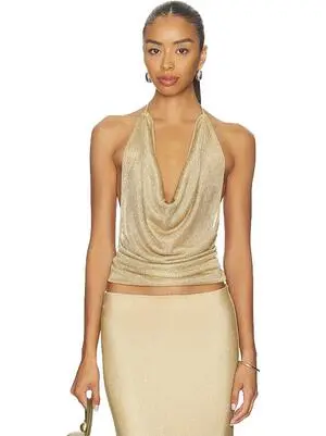 BELLA VENICE The Elsa Metallic Top - Gold