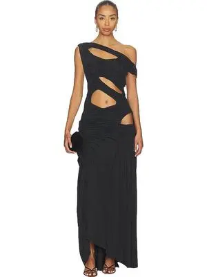 DI PETSA One Shoulder Midnight Dress - Dark Grey