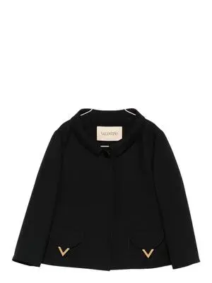 Valentino Garavani Vlogo Signature Wool And Silk Jacket - Black