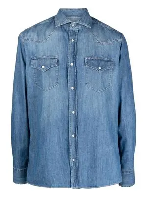 Brunello Cucinelli Denim Cotton Shirt - Blue