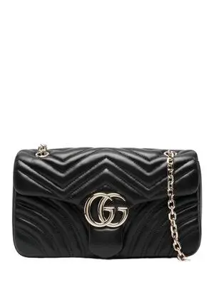 Gucci Gg Marmont Leather Shoulder Bag - Black