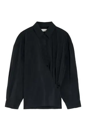LEMAIRE Silk Button-up Shirt - Black