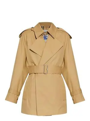 Burberry Cotton Gabardine Trench Coat - Beige