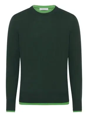 Gabriela Hearst Wells Reversible Knit Sweater - English Green/fluorescent Green