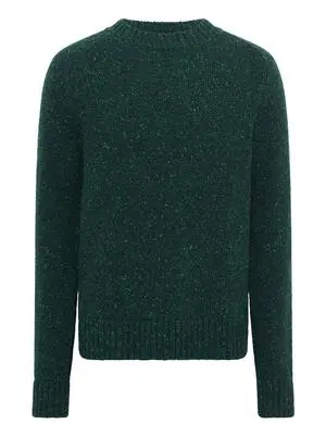 Gabriela Hearst Daniel Speckled Aran Cashmere Knit Sweater - English Green