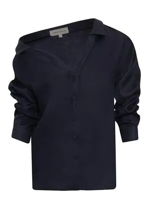 ANDRES OTALORA Sefara Relaxed Linen Shirt - Navy