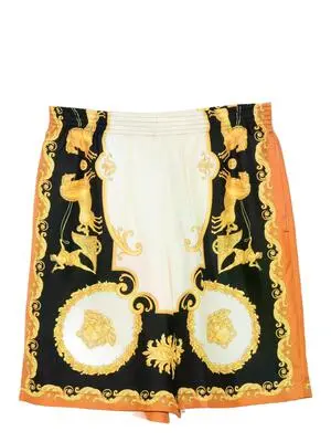 Versace Hall Of Heroes Printed Silk Twill Shorts - Black