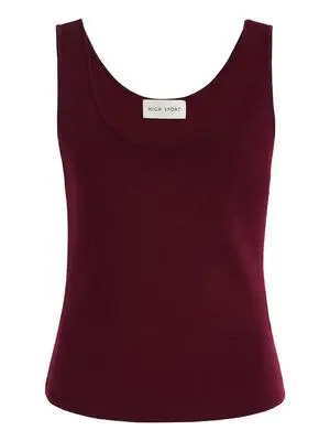 HIGH SPORT Wool Blend Tank Top - Burgundy