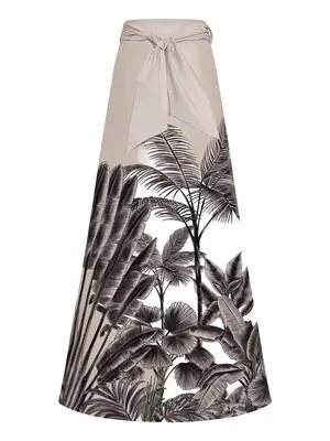 ANDRES OTALORA Ayoka Printed Stretch-Cotton Maxi Skirt