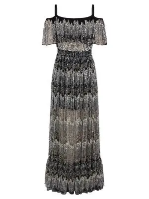 Rabanne Embroidered Tulle Maxi Dress - Black