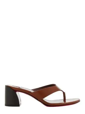 CHRISTIAN LOUBOUTIN Janetonga Leather Thong Sandals With 55mm Heel - Brown