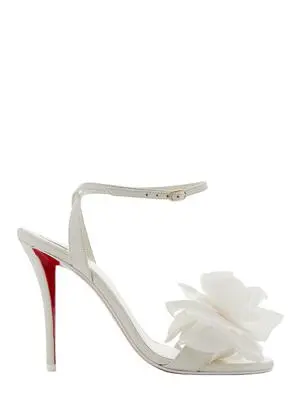 CHRISTIAN LOUBOUTIN Miss Z Flora 100mm Sandals - White