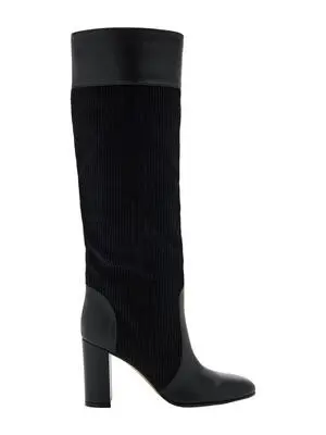 GIANVITO ROSSI Sheffield Corduroy Knee Boots Black